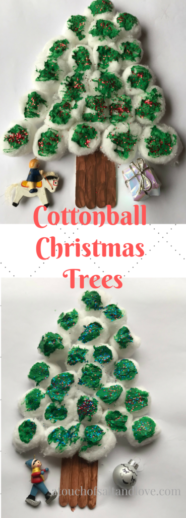 Cotton Ball Christmas Tree Craft - A Touch of Salt and Love